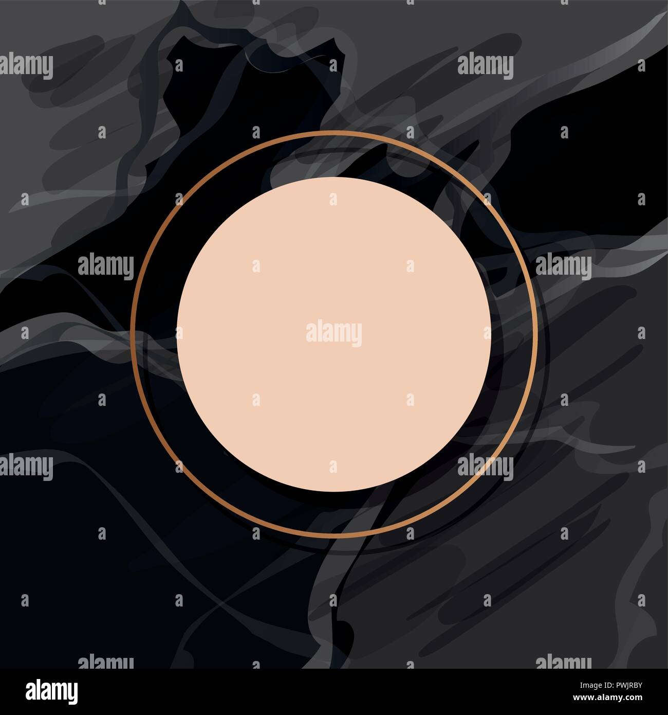 round frame ornament label marble template vector illustration Stock ...