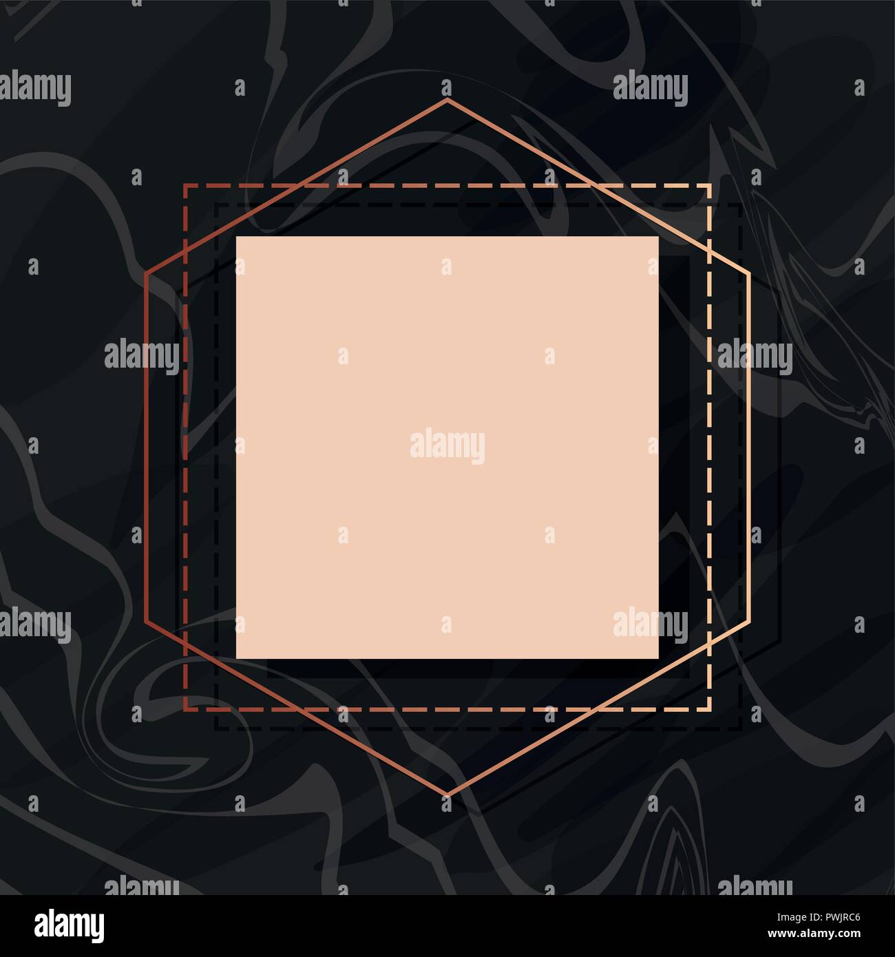 square frame elegant label marble template vector illustration Stock ...