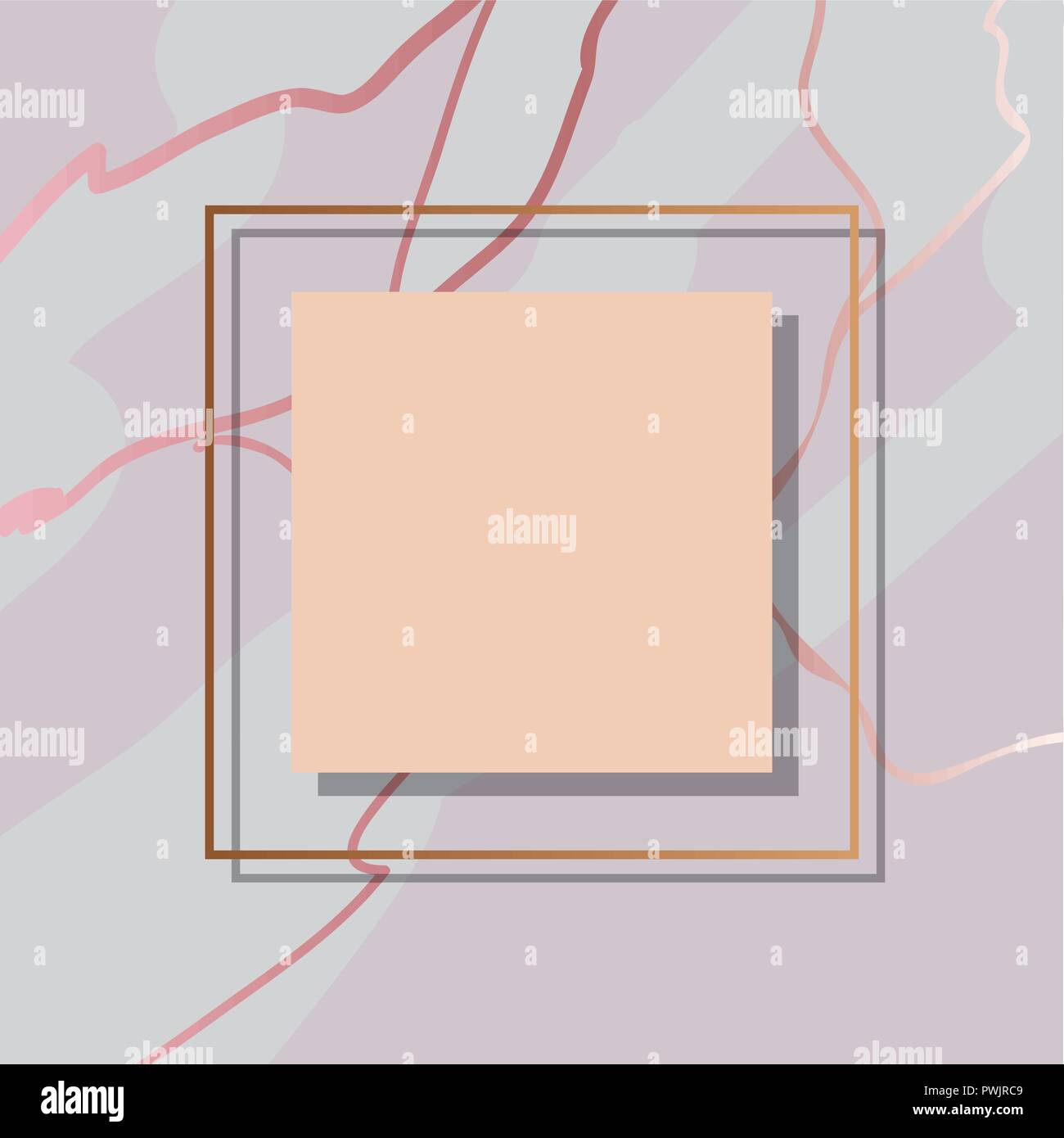 square frame elegant label marble template vector illustration Stock ...