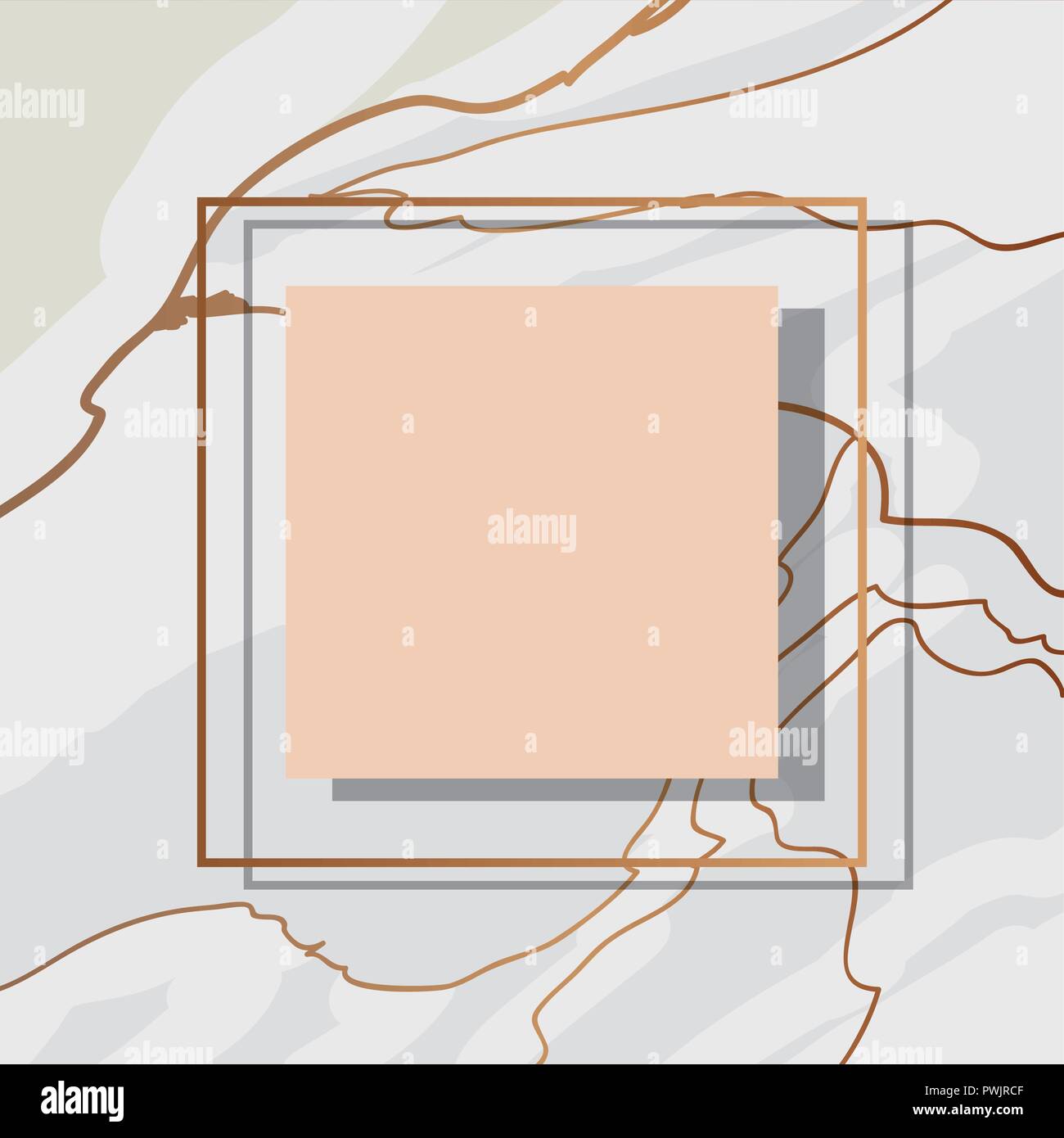 square frame elegant label marble template vector illustration Stock ...