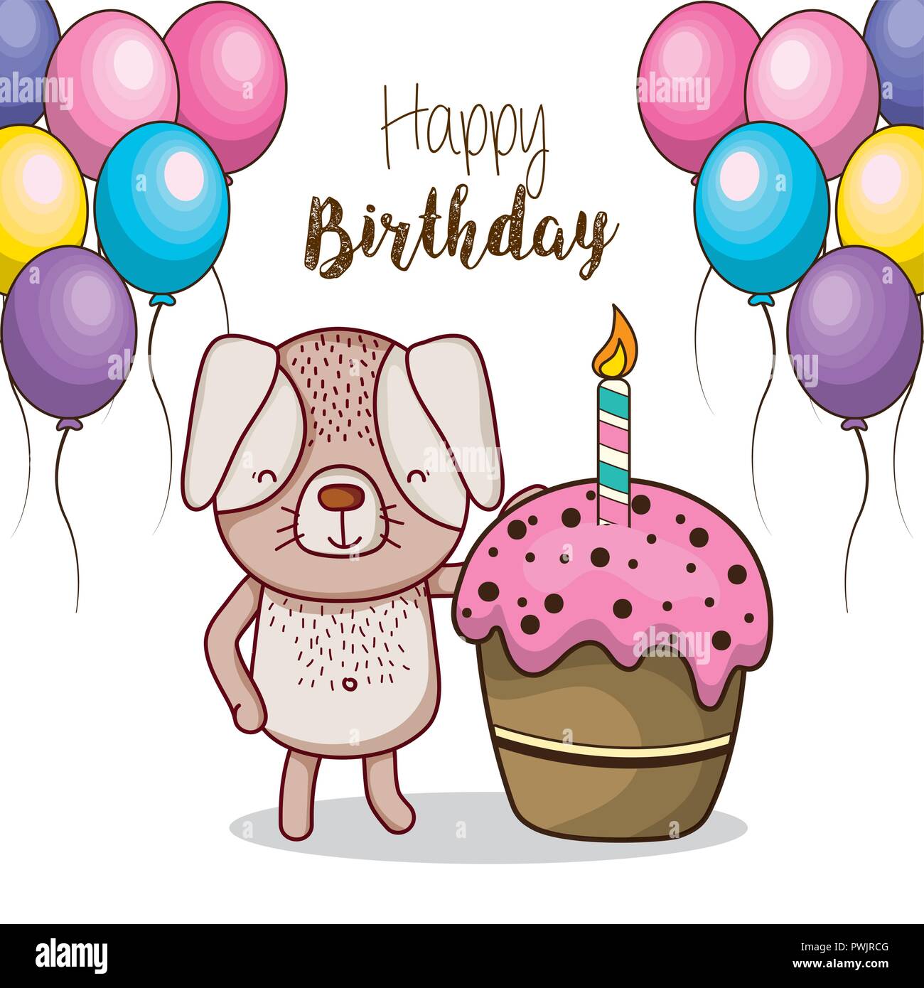 happy birthday card cartoons Stock Vector Image & Art - Alamy