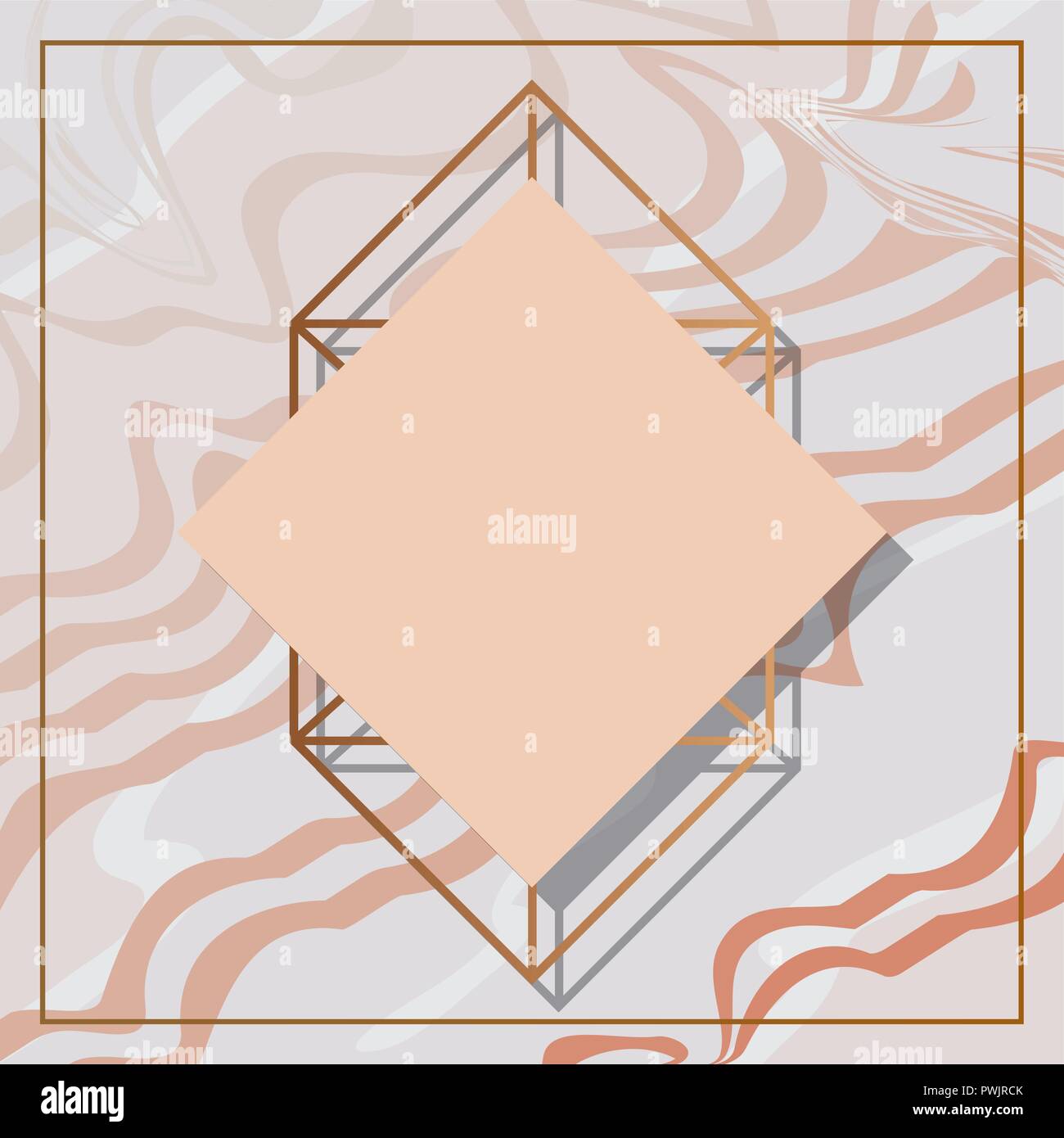 geometric design luxury label marble template vector illustration Stock ...