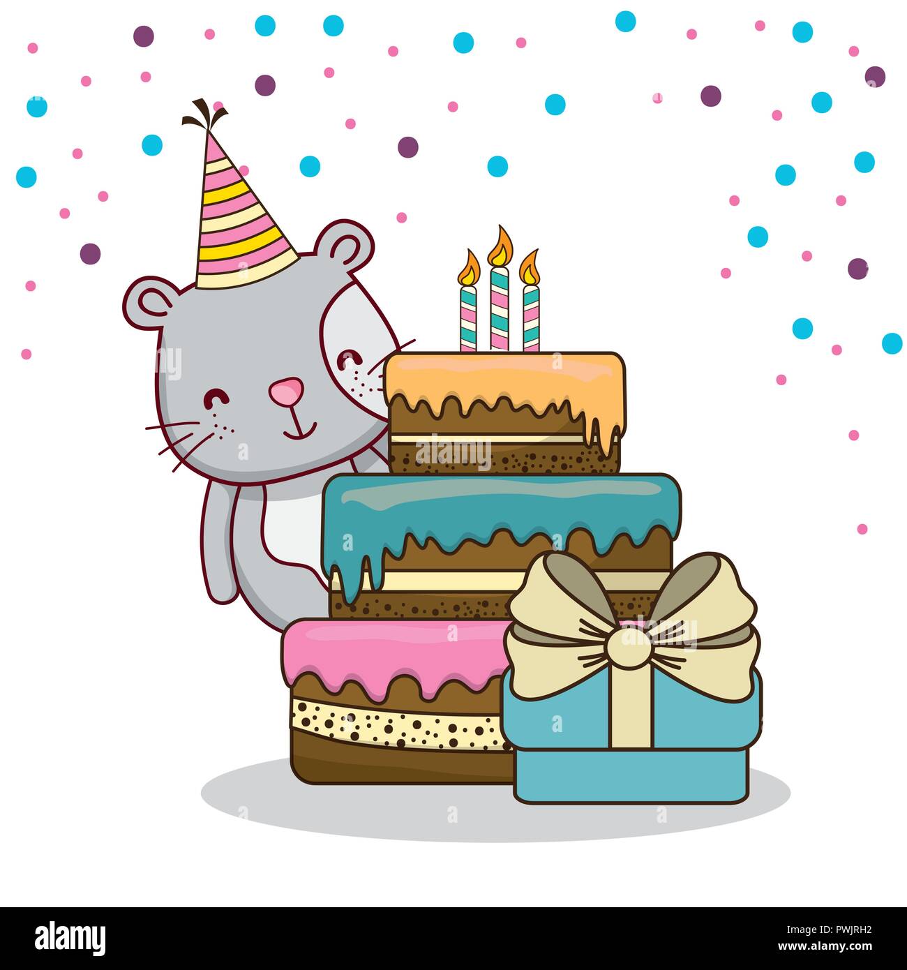 happy birthday card cartoons Stock Vector Image & Art - Alamy