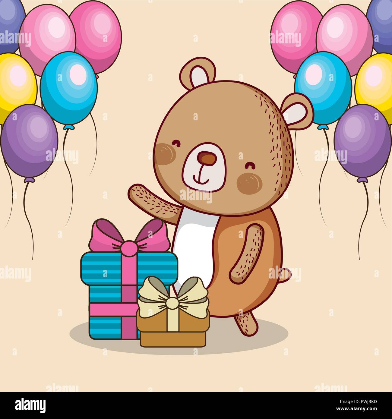 happy birthday card cartoons Stock Vector Image & Art - Alamy