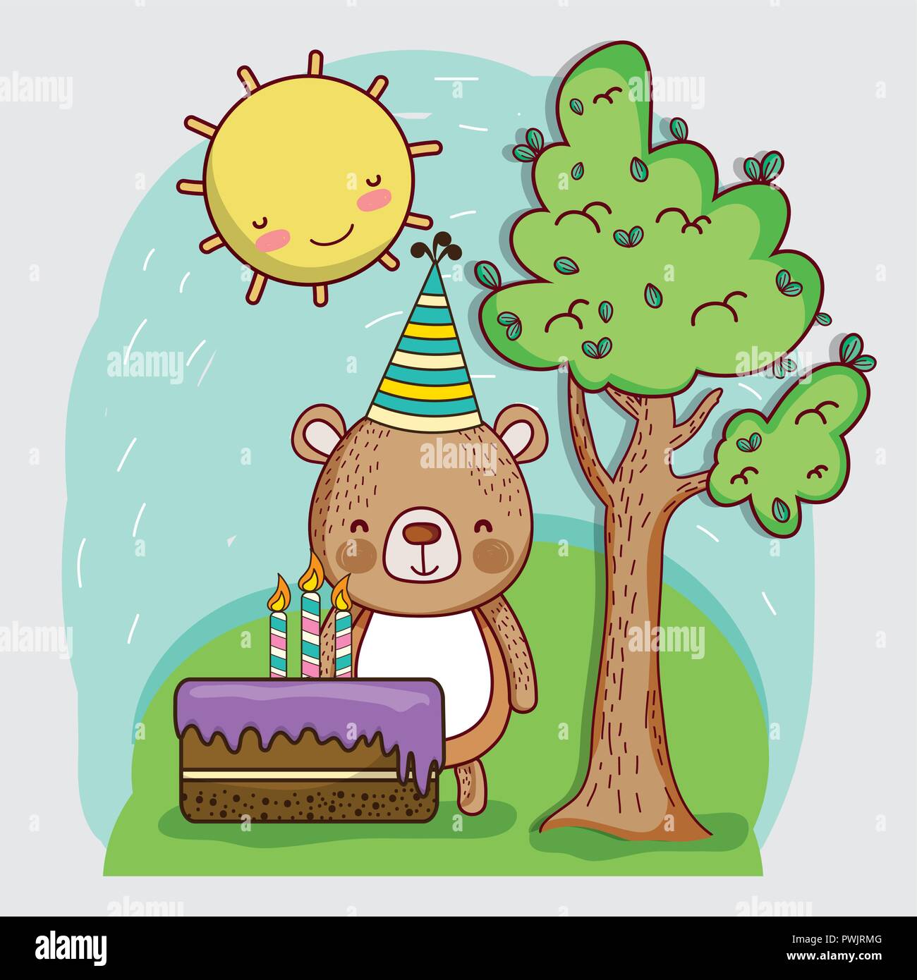 happy birthday card cartoons Stock Vector Image & Art - Alamy