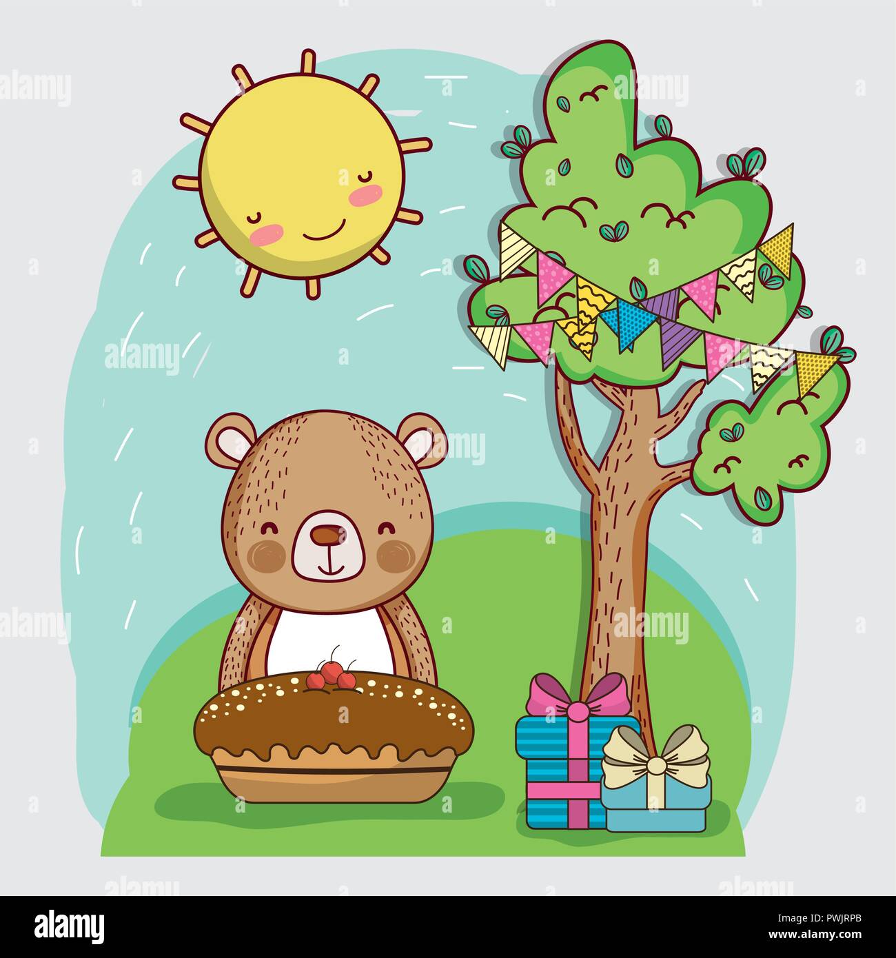 happy birthday card cartoons Stock Vector Image & Art - Alamy