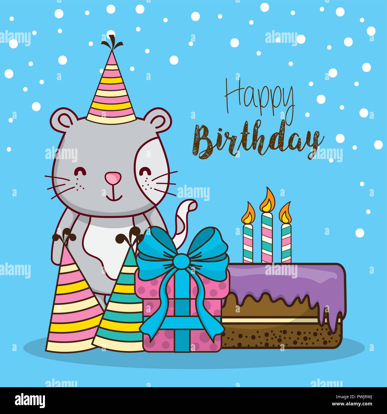happy birthday card cartoons Stock Vector Image & Art - Alamy