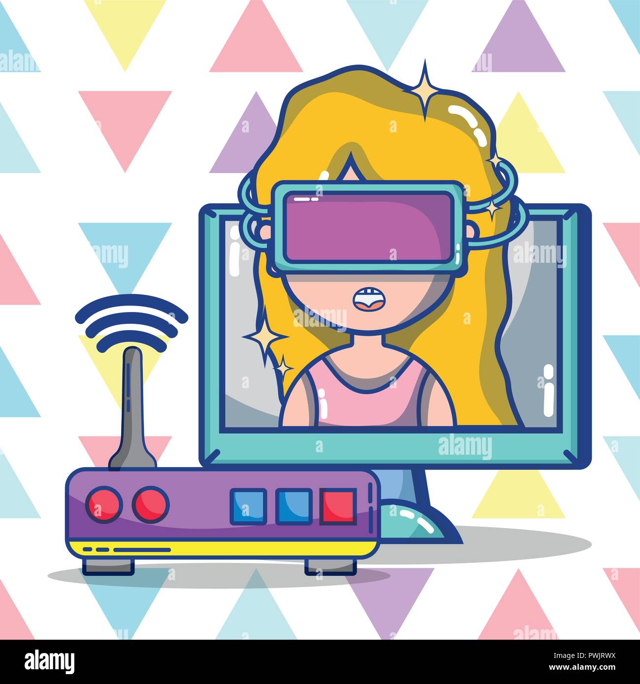 virtual reality headset cartoon Stock Vector Image & Art - Alamy