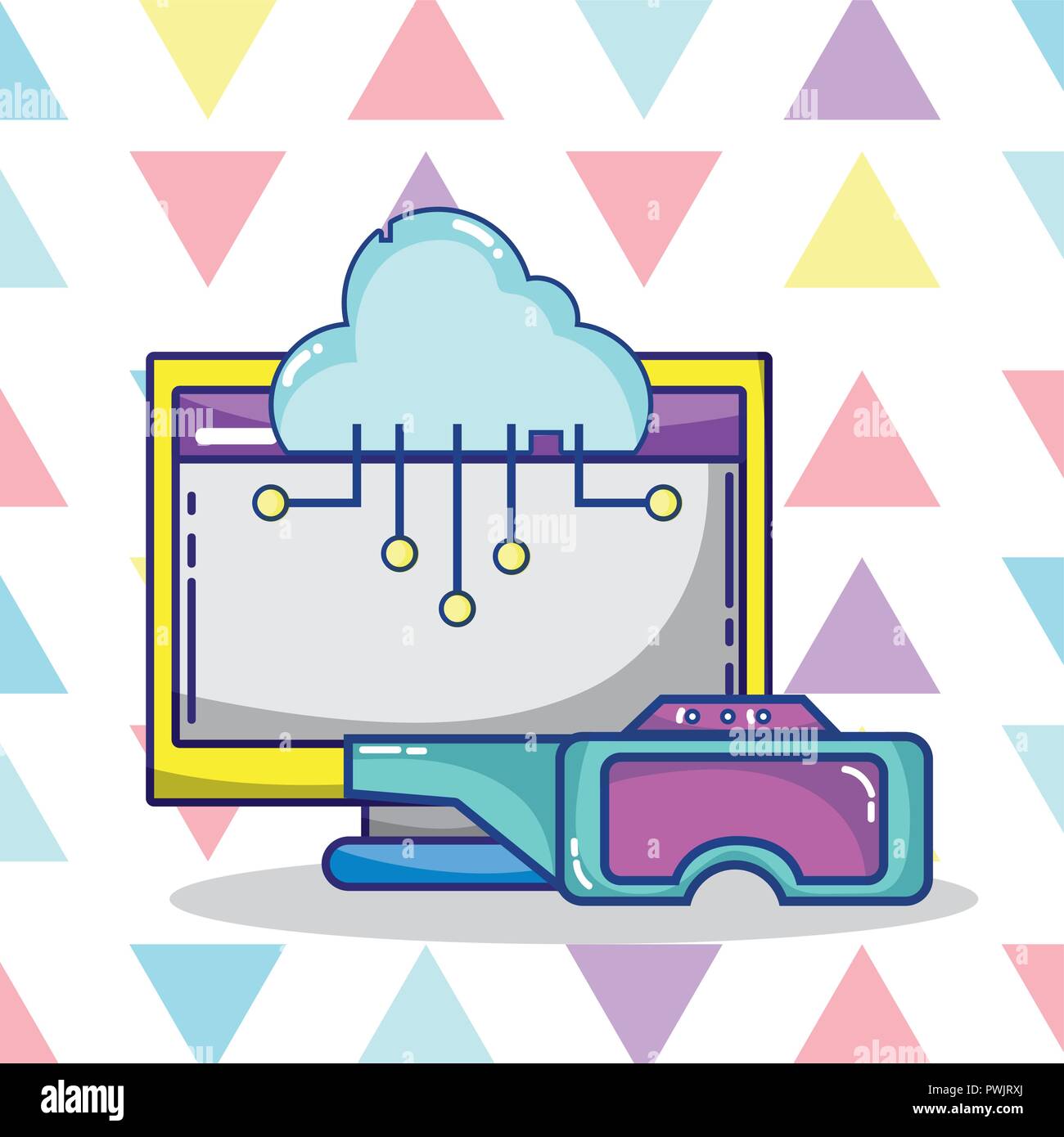 Man cartoon augmented reality Stock Vector Images - Alamy