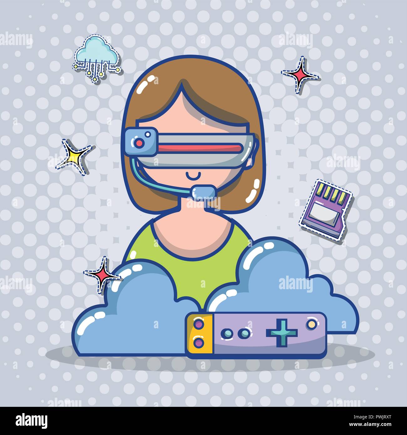 virtual reality headset cartoon Stock Vector Image & Art - Alamy