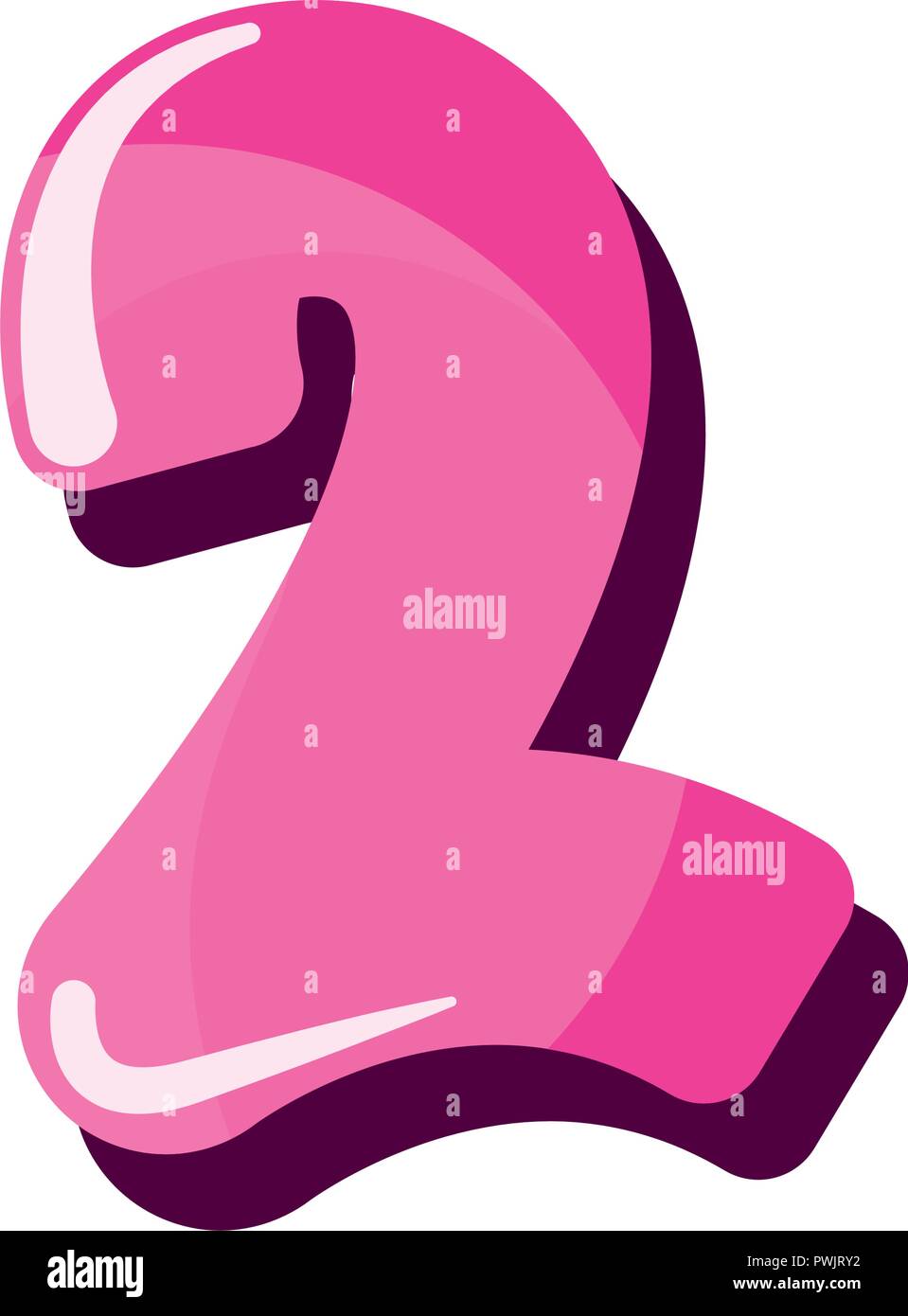 Pink Number Two Clipart