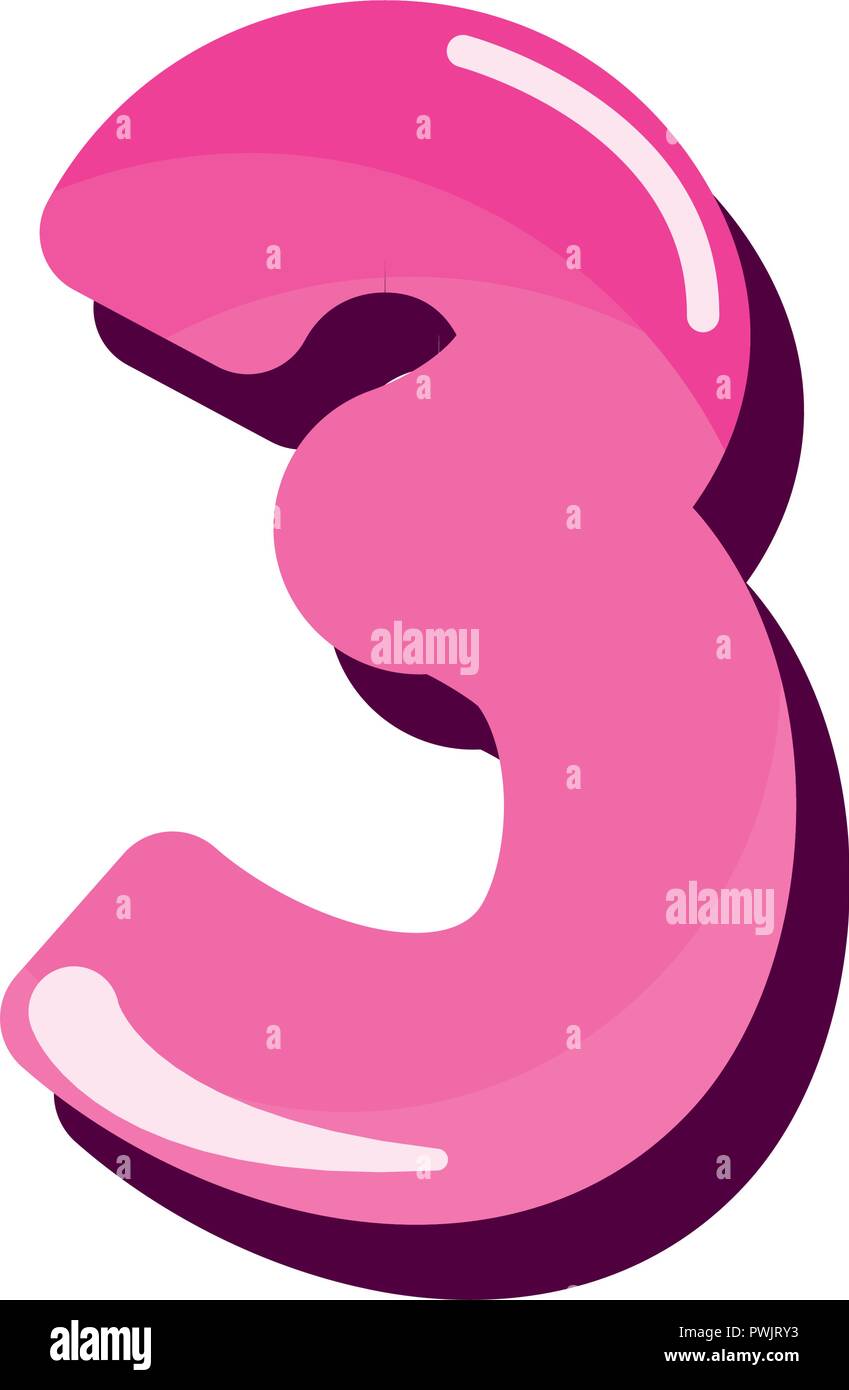 candy font pink number three vector illustration Stock Vector Image ...