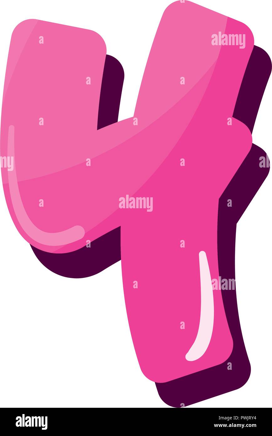 candy font pink number four vector illustration Stock Vector Image ...