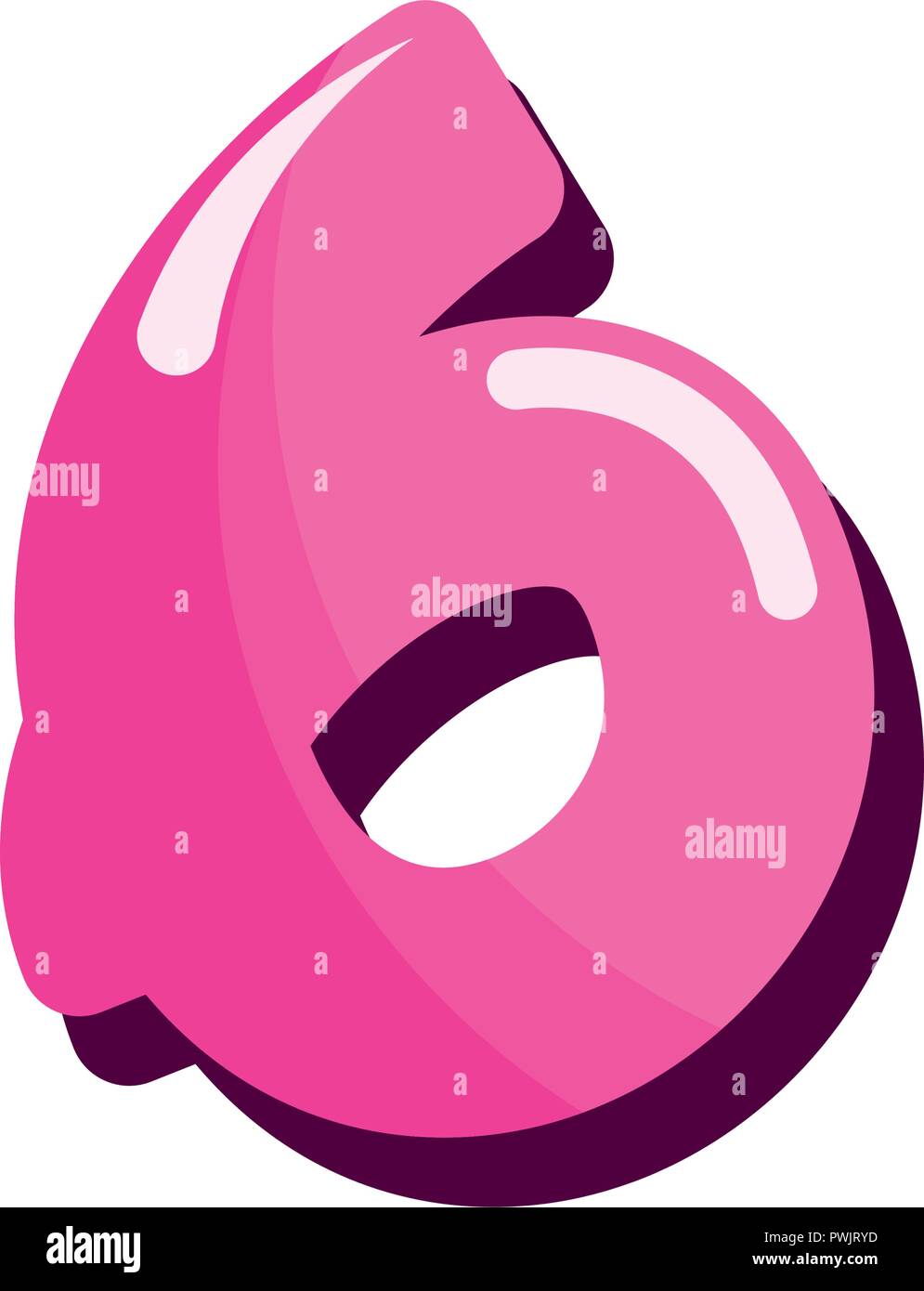 candy font pink number six vector illustration Stock Vector Image & Art ...
