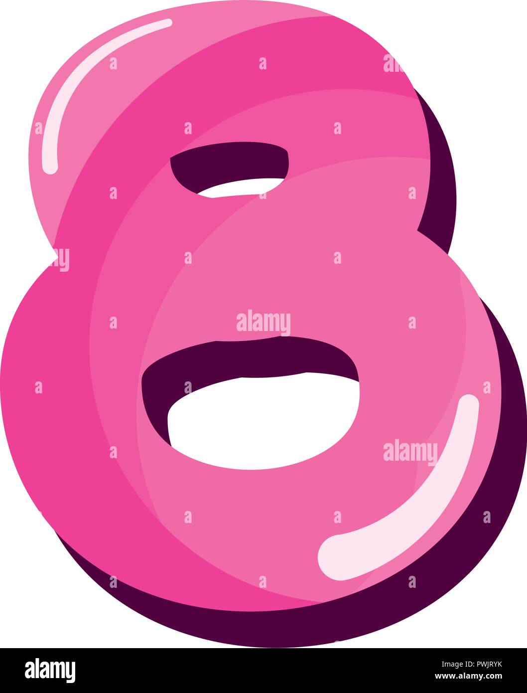 candy font pink number eight vector illustration Stock Vector Image ...