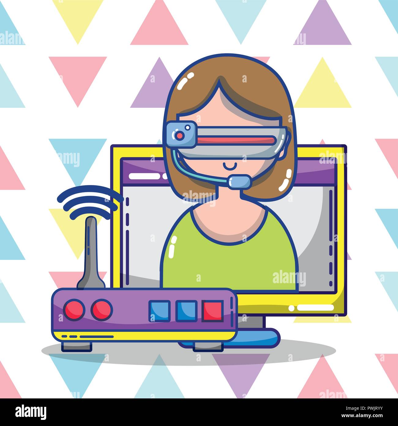virtual reality headset cartoon Stock Vector Image & Art - Alamy