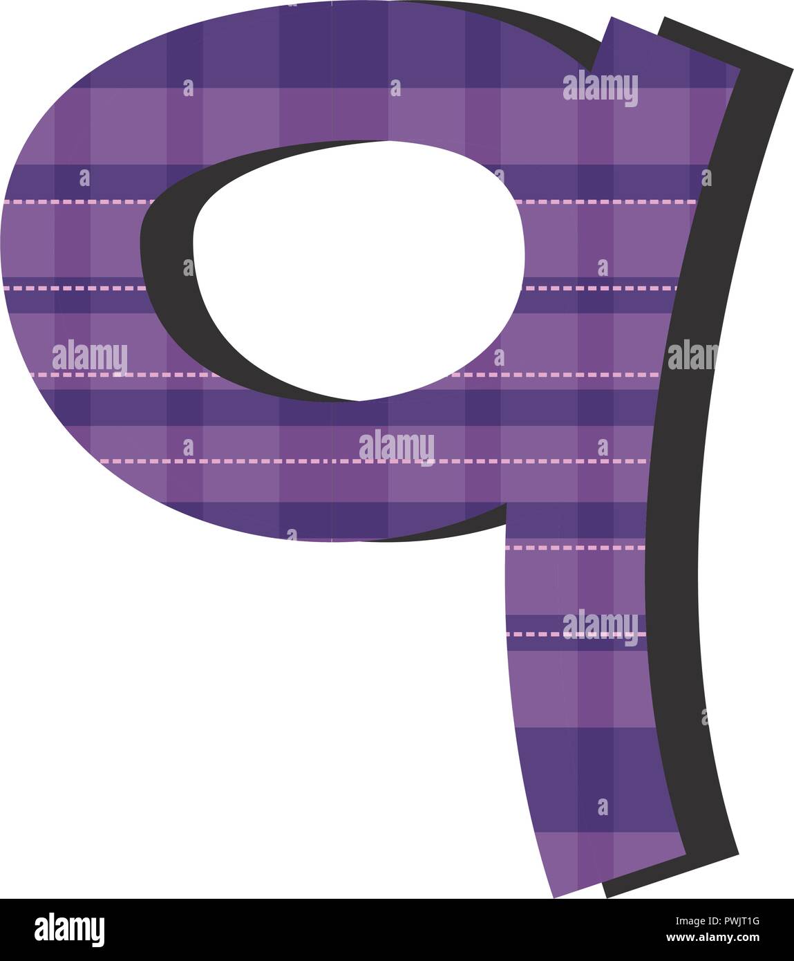 number nine font checkered vector illustration white background Stock ...