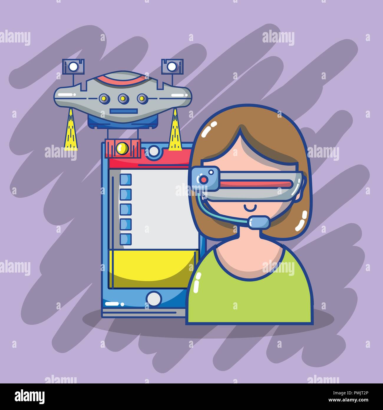 virtual reality headset cartoon Stock Vector Image & Art - Alamy