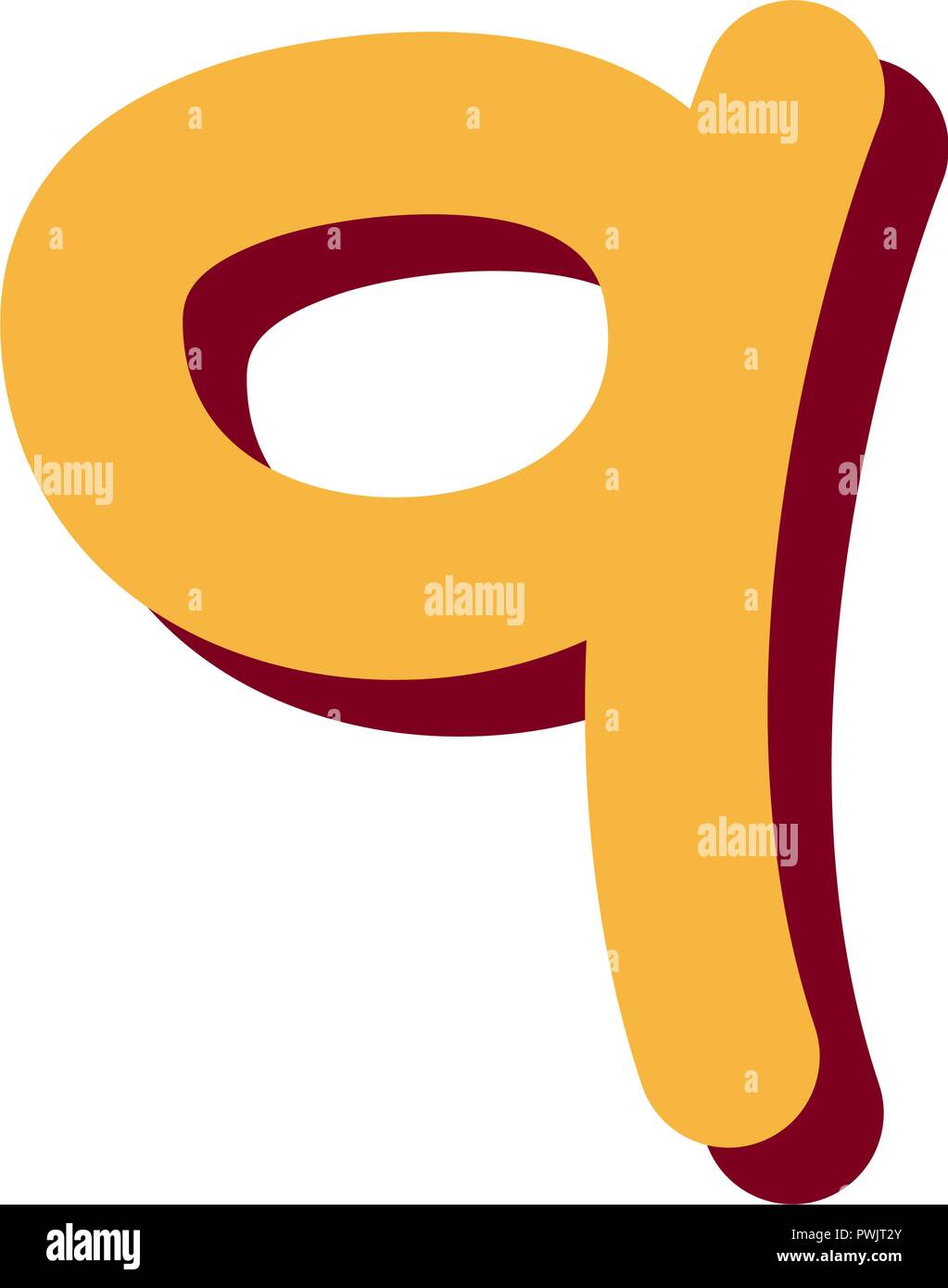 yellow number nine font on white background vector illustration Stock ...