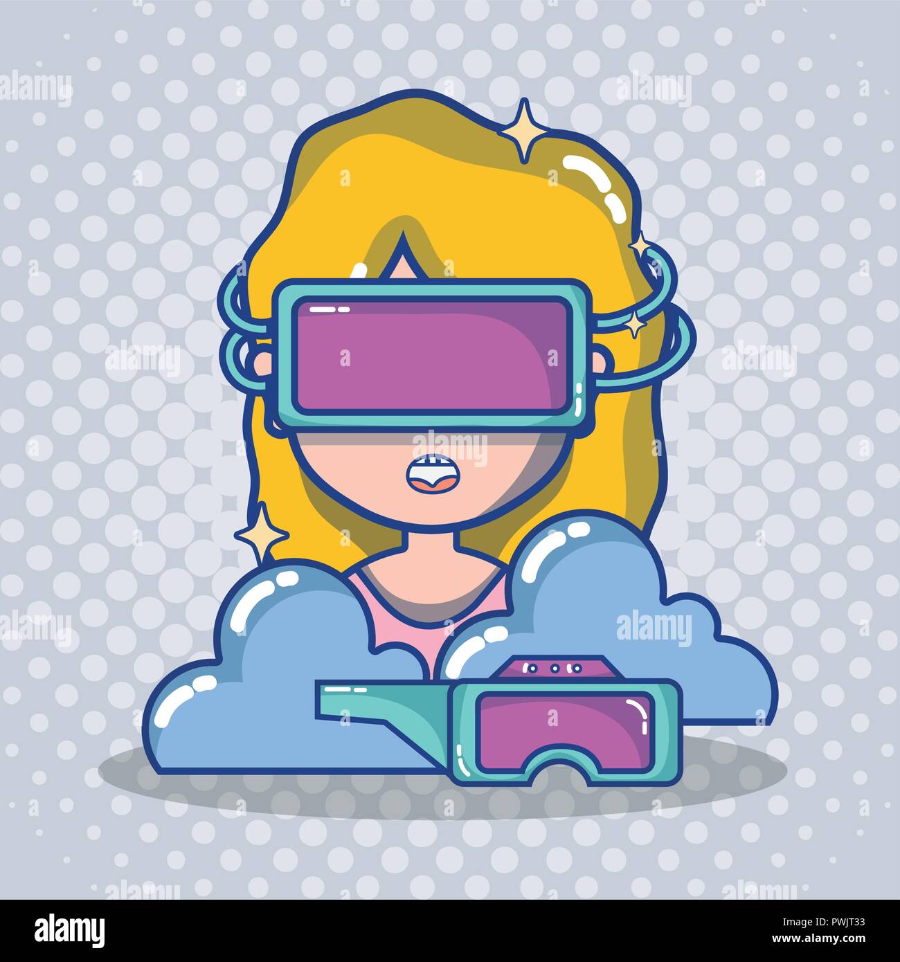 virtual reality headset cartoon Stock Vector Image & Art - Alamy