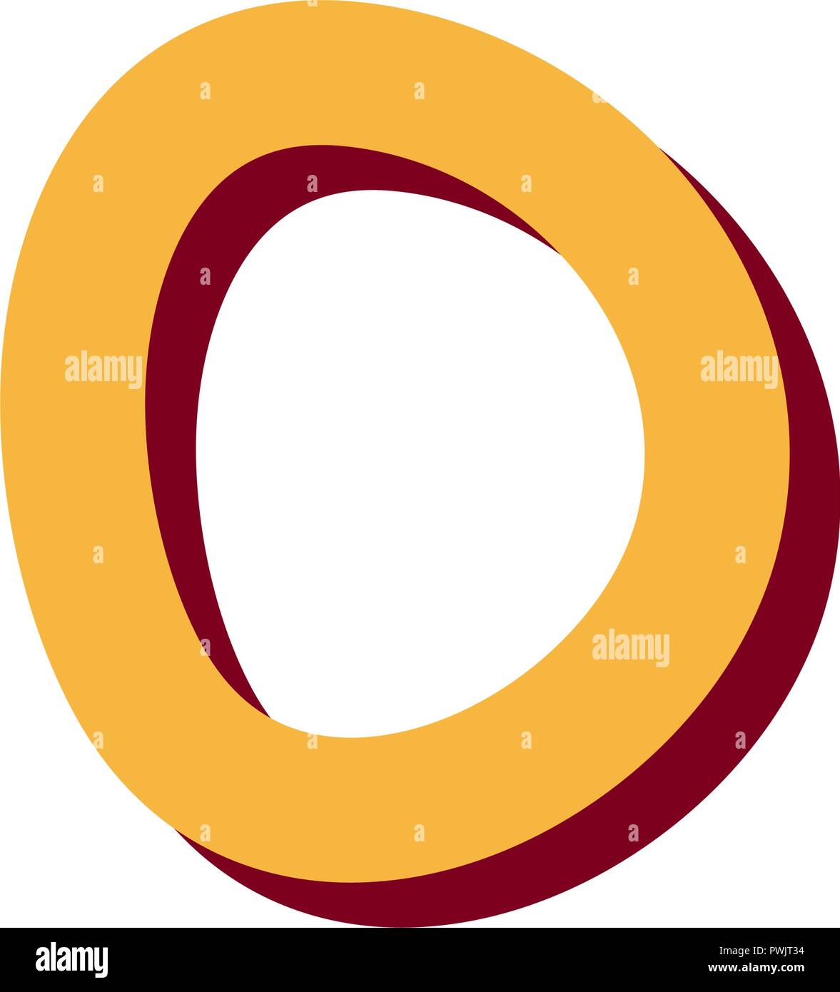 yellow number zero font on white background vector illustration Stock ...