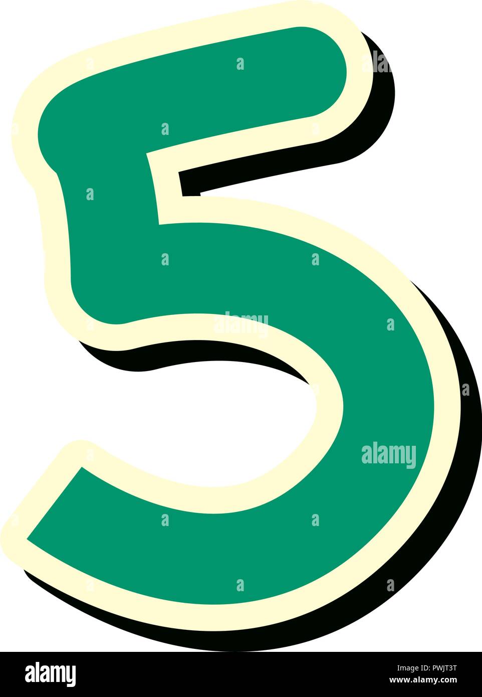 green number five on white background vector illustration Stock Vector ...