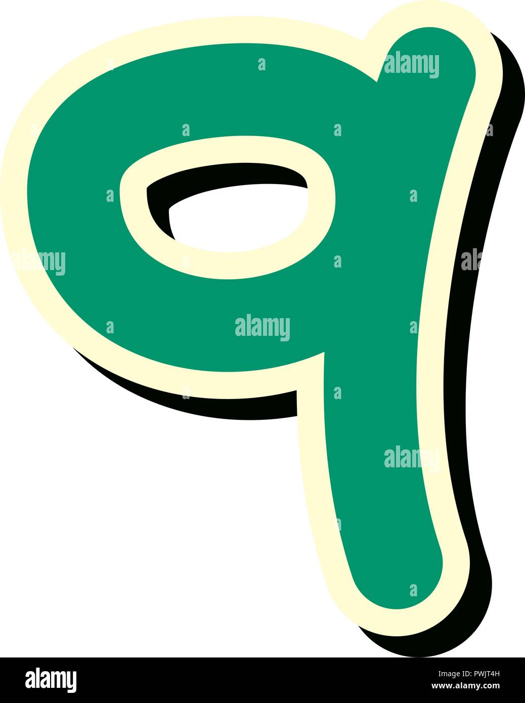 green number nine on white background vector illustration Stock Vector ...