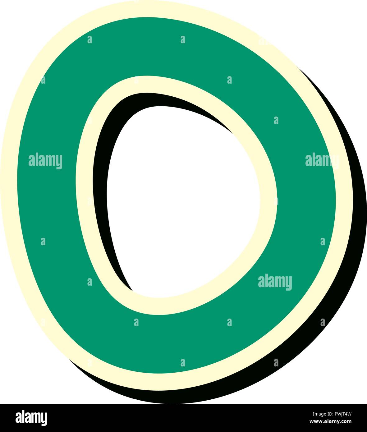 green number zero on white background vector illustration Stock Vector ...