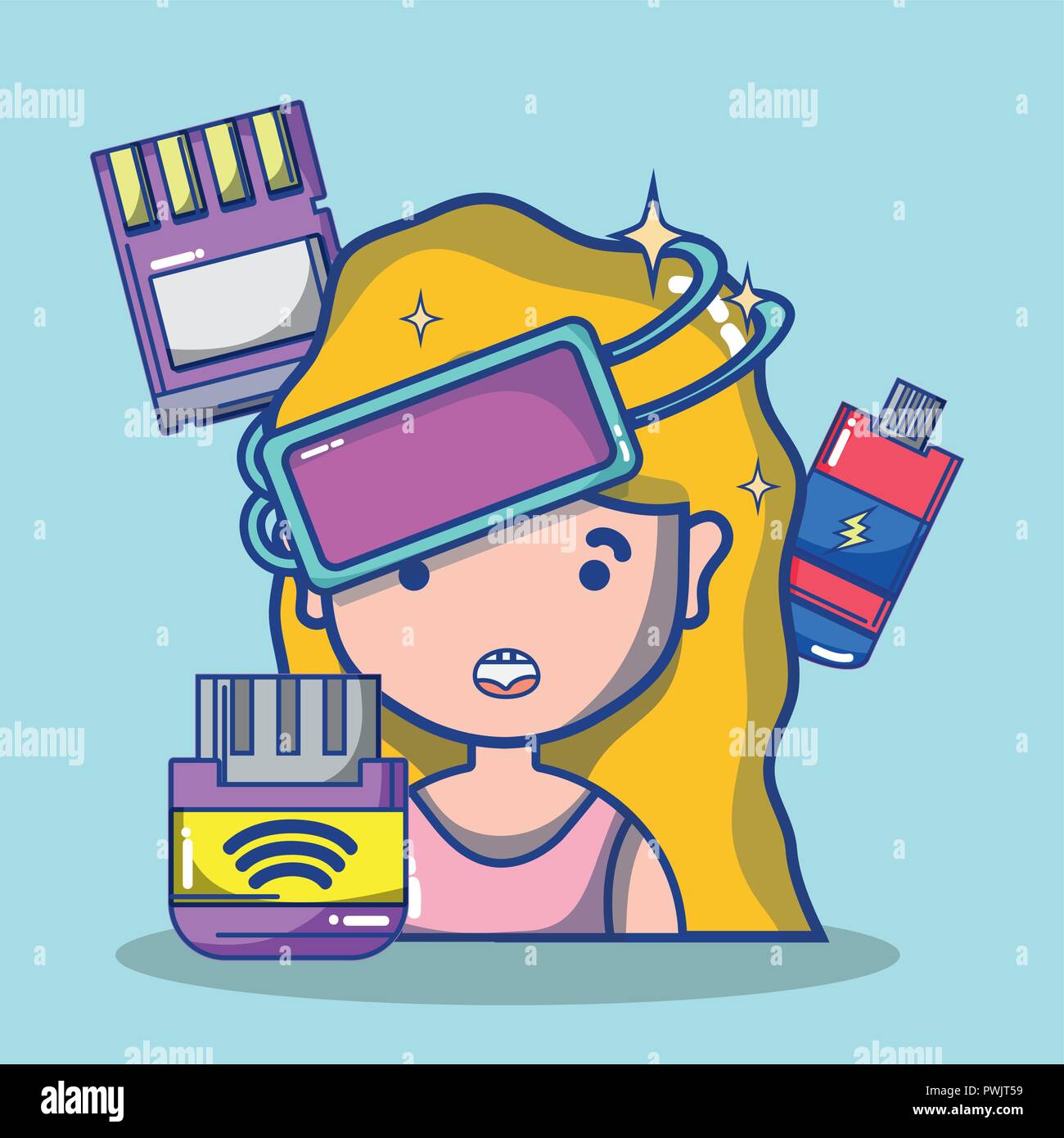 virtual reality headset cartoon Stock Vector Image & Art - Alamy