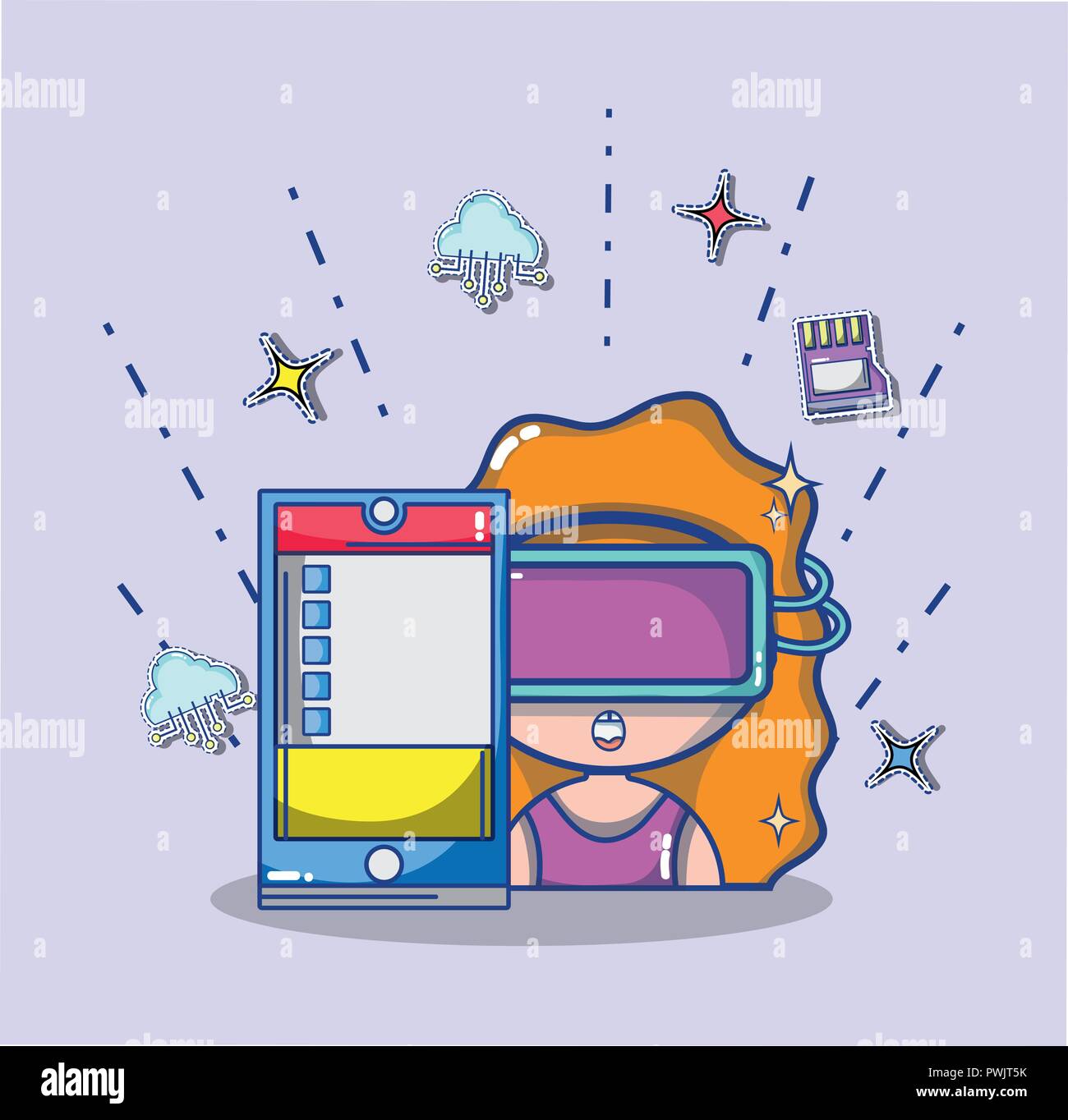virtual reality headset cartoon Stock Vector Image & Art - Alamy