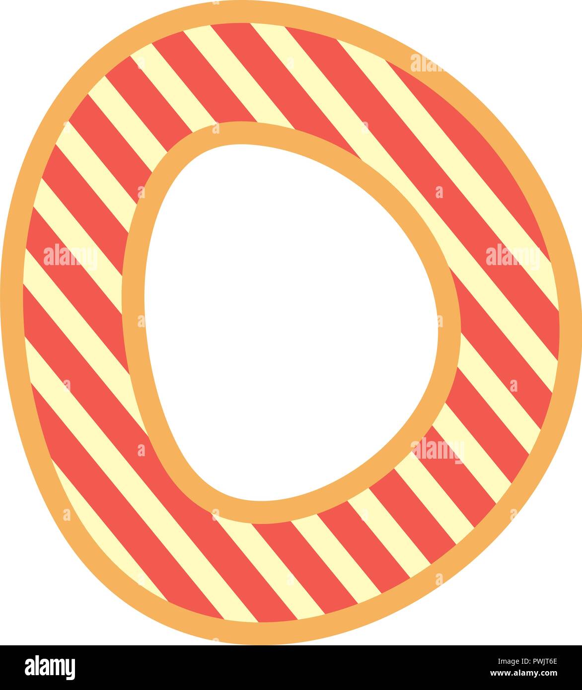 striped number zero font on white background vector illustration Stock ...