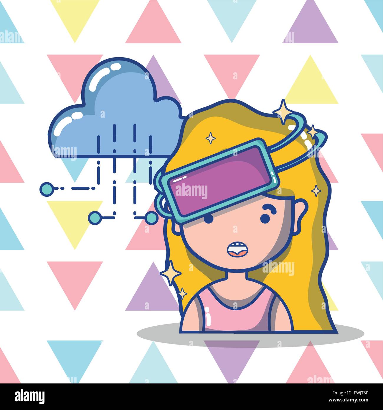 Girl cartoon wearable technology design hi-res stock photography and ...
