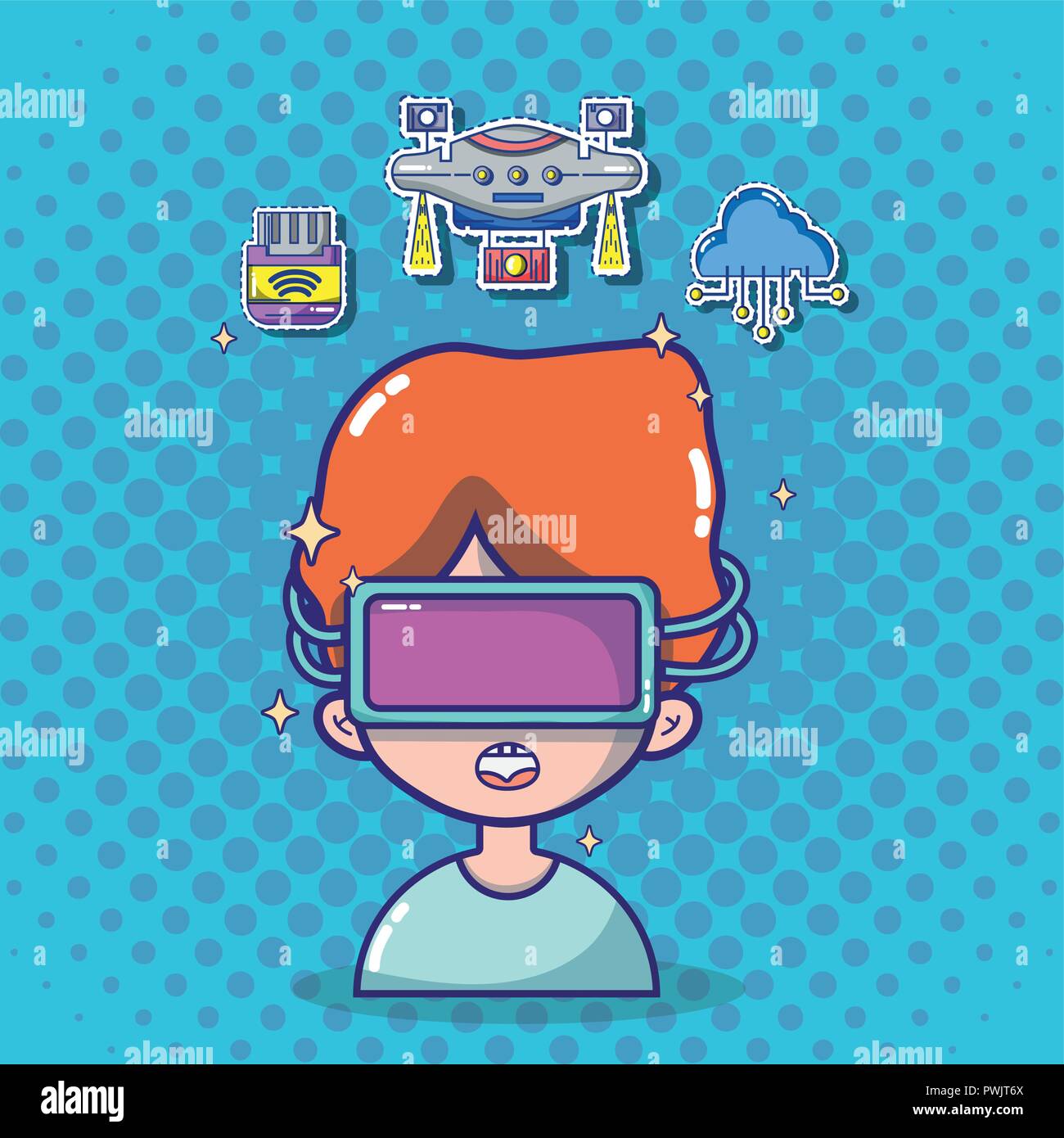 virtual reality headset cartoon Stock Vector Image & Art - Alamy