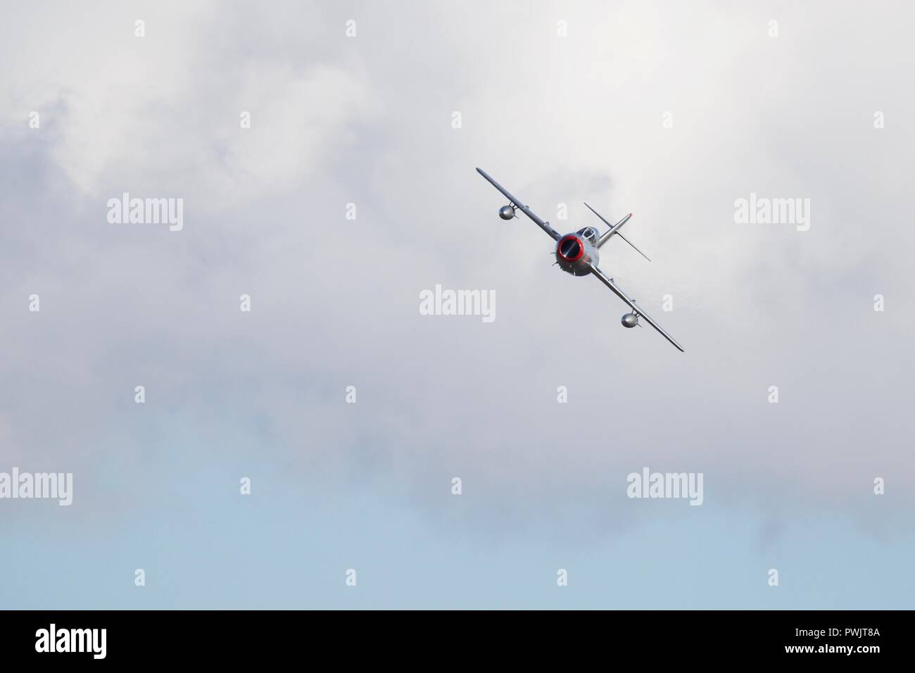 Mikoyan-Gurevich MiG-15 “RED 18” flying at the IWM Duxford Battle of ...