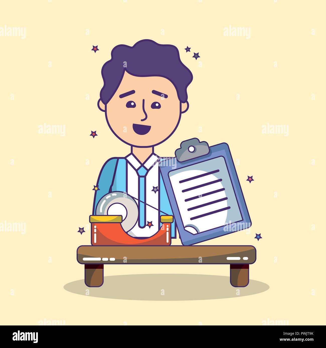 business office employee workspace cartoon Stock Vector Image & Art - Alamy