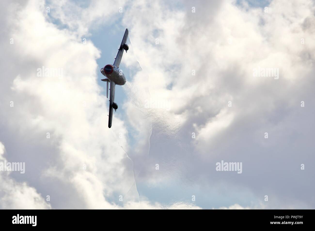 Mikoyan-Gurevich MiG-15 “RED 18” flying at the IWM Duxford Battle of ...