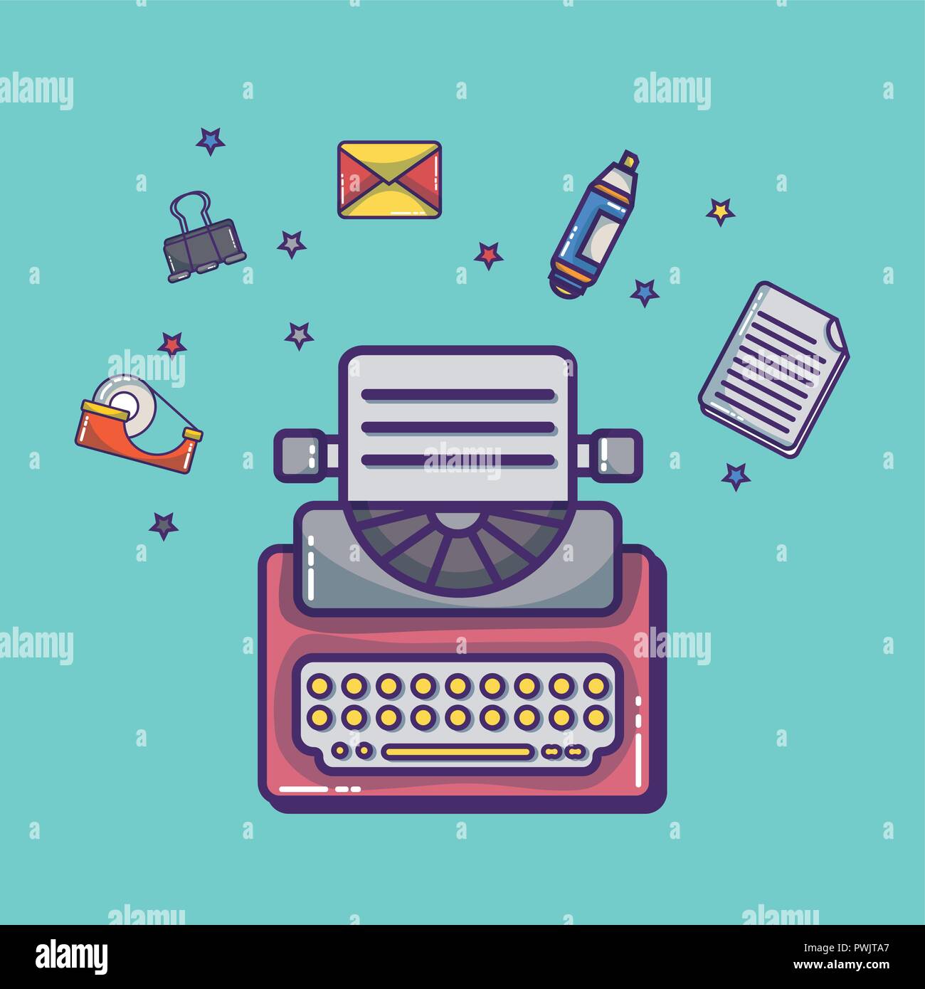 business office workspace supplies cartoon Stock Vector Image & Art - Alamy
