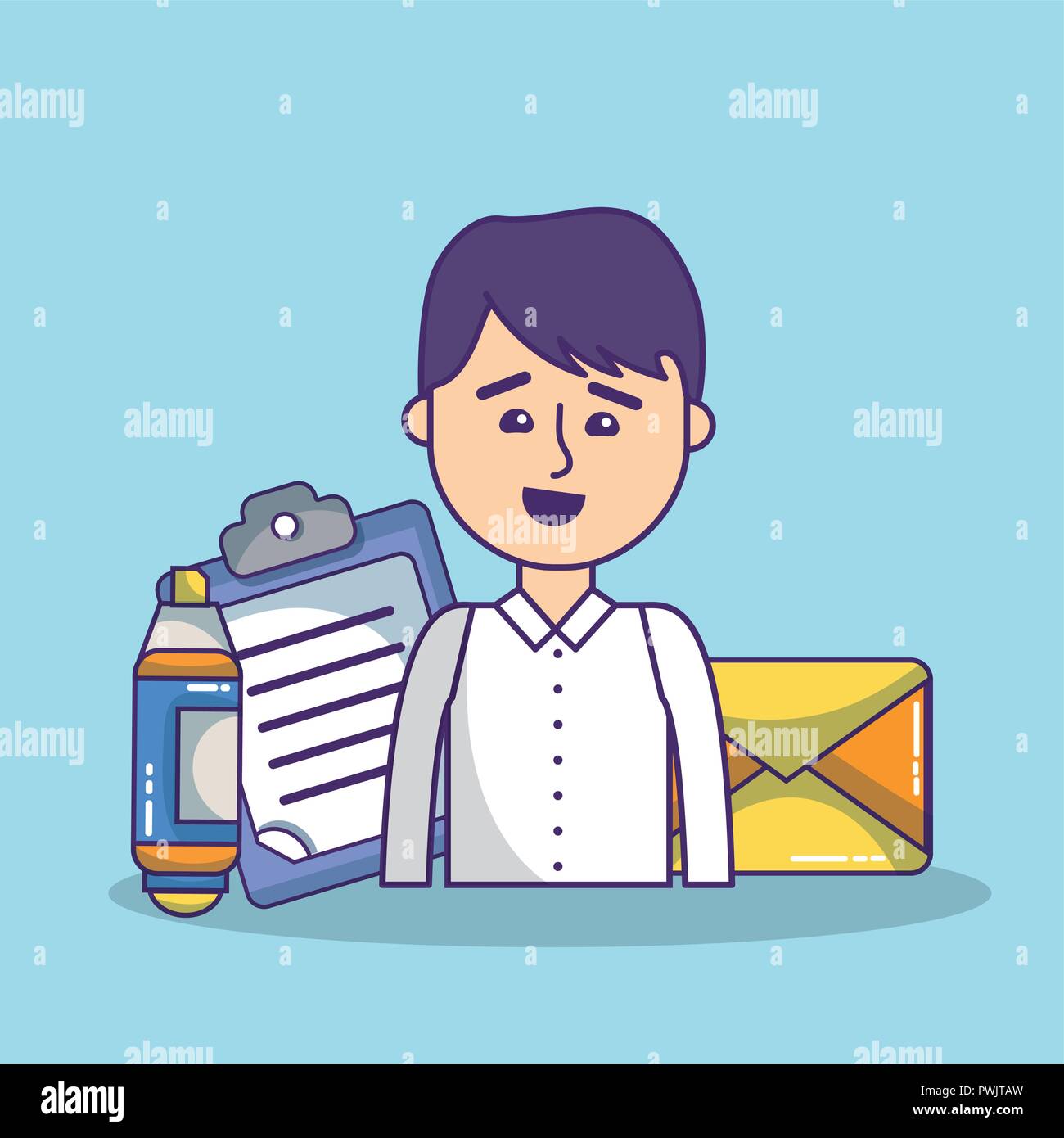 business office employee workspace cartoon Stock Vector Image & Art - Alamy
