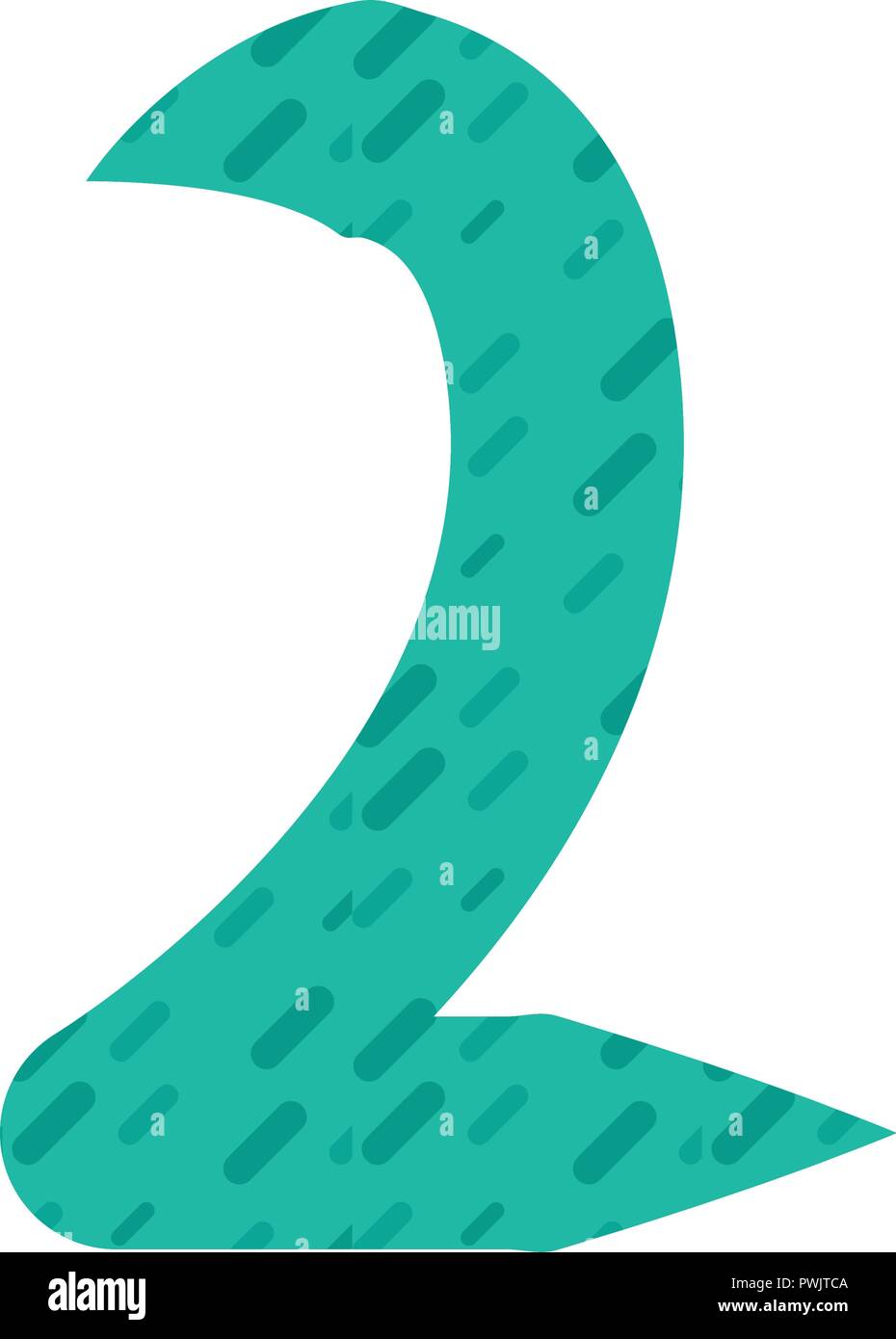 green number two font on white background vector illustration Stock ...