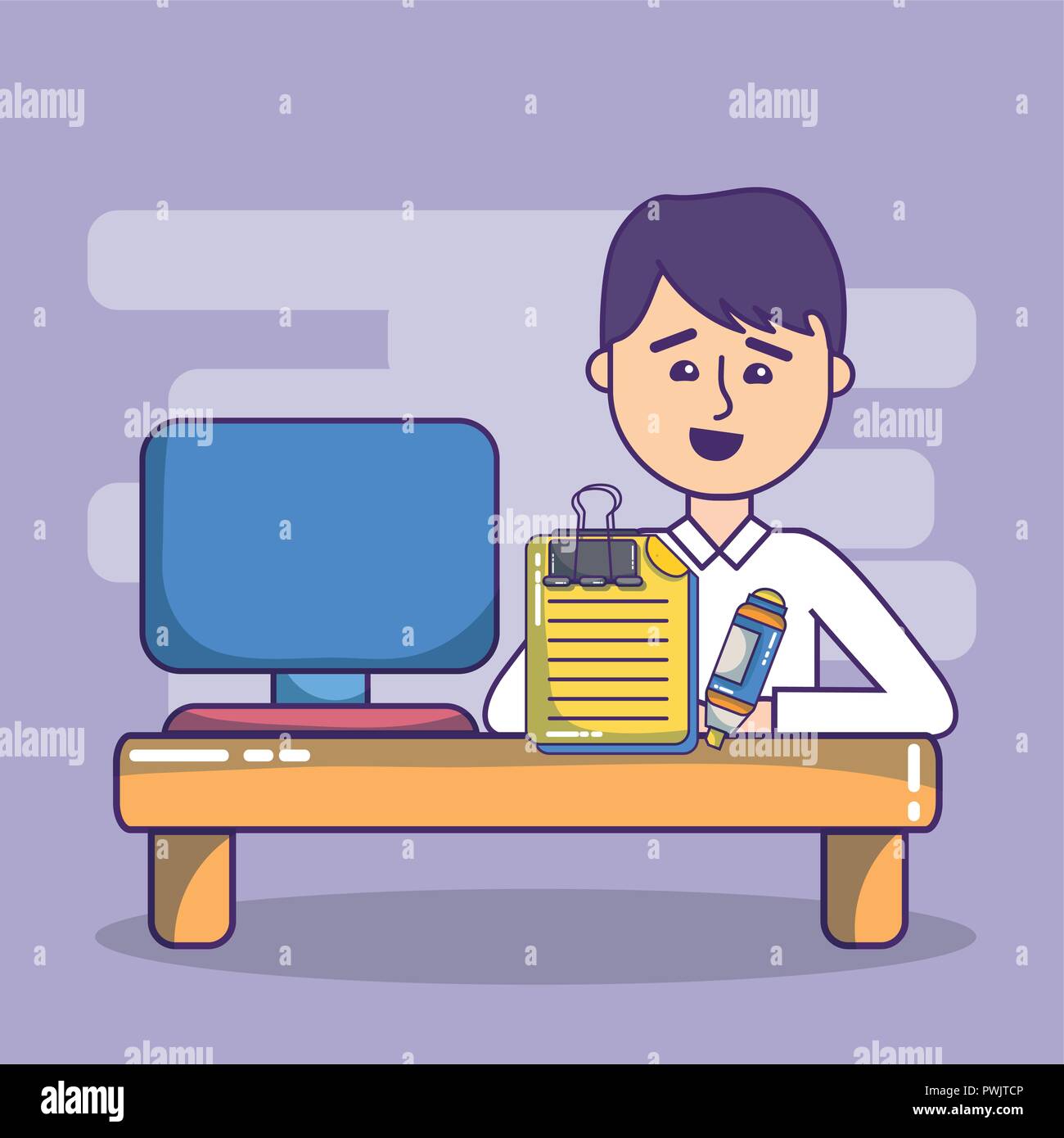 business office employee workspace cartoon Stock Vector Image & Art - Alamy