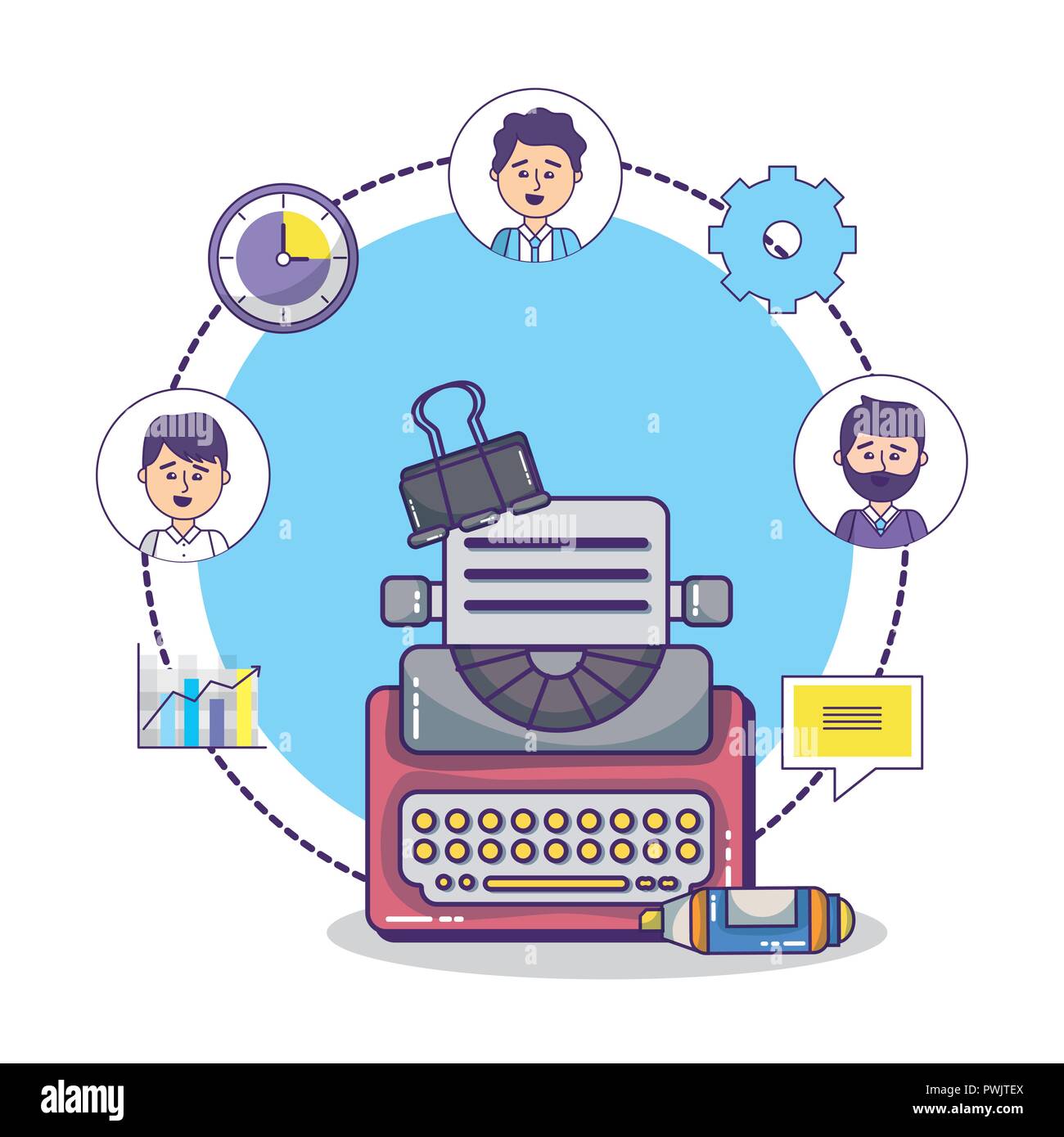 Office desktop laptop supplies Stock Vector Images - Alamy