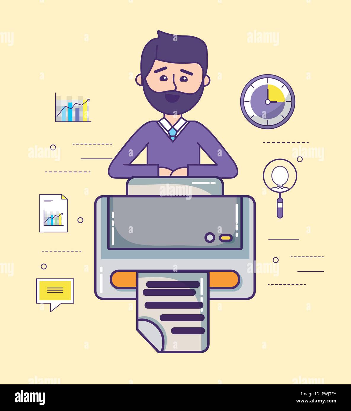 business office employee workspace cartoon Stock Vector Image & Art - Alamy