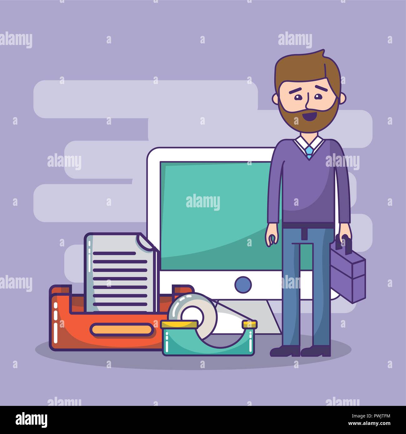 business office employee workspace cartoon Stock Vector Image & Art - Alamy