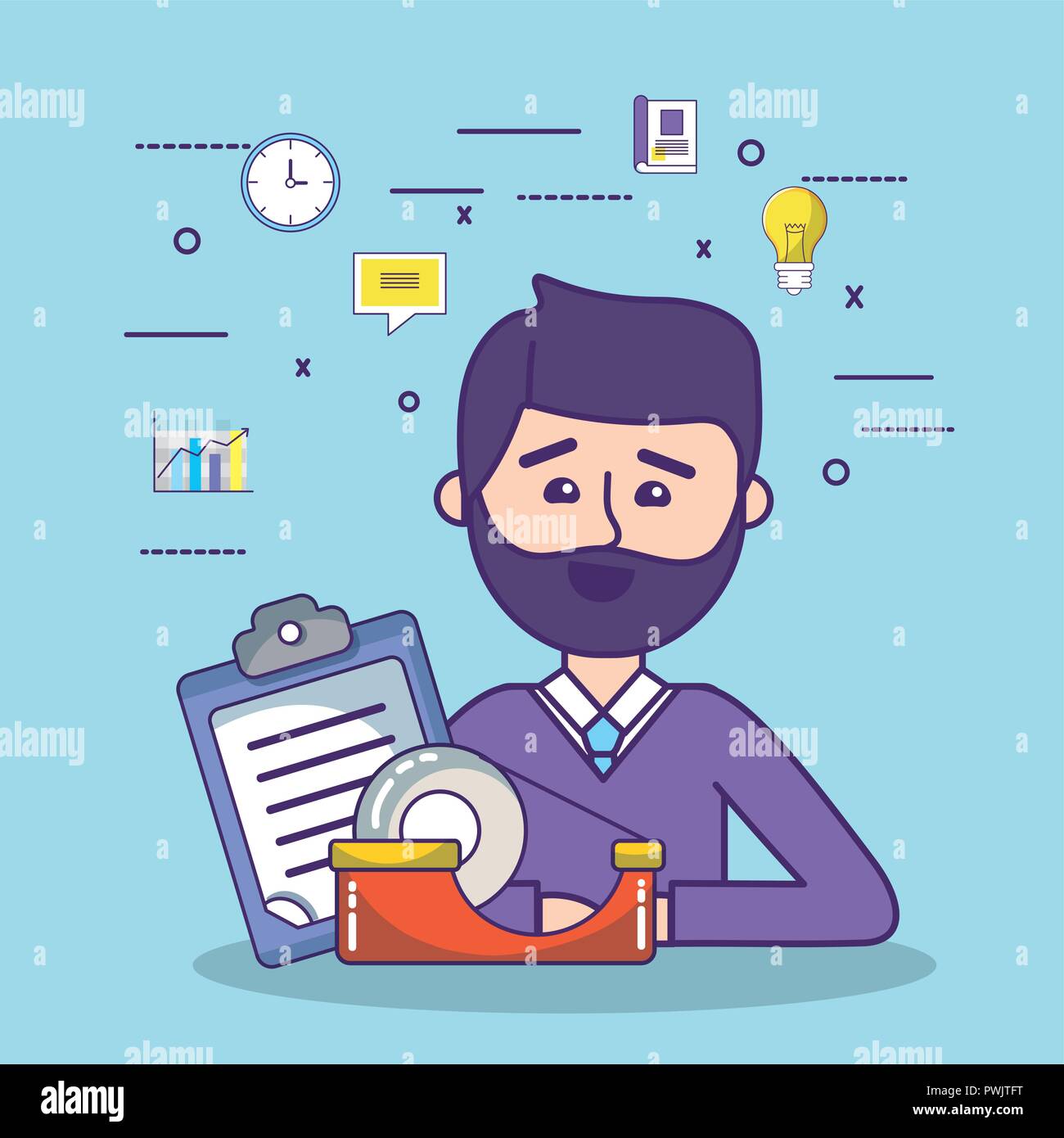 business office employee workspace cartoon Stock Vector Image & Art - Alamy