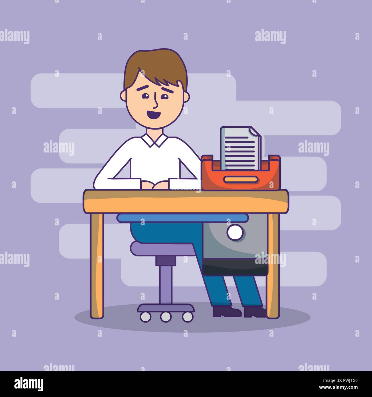 business office employee workspace cartoon Stock Vector Image & Art - Alamy