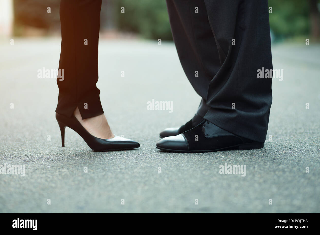 Business woman legs businessman hi-res stock photography and images - Alamy