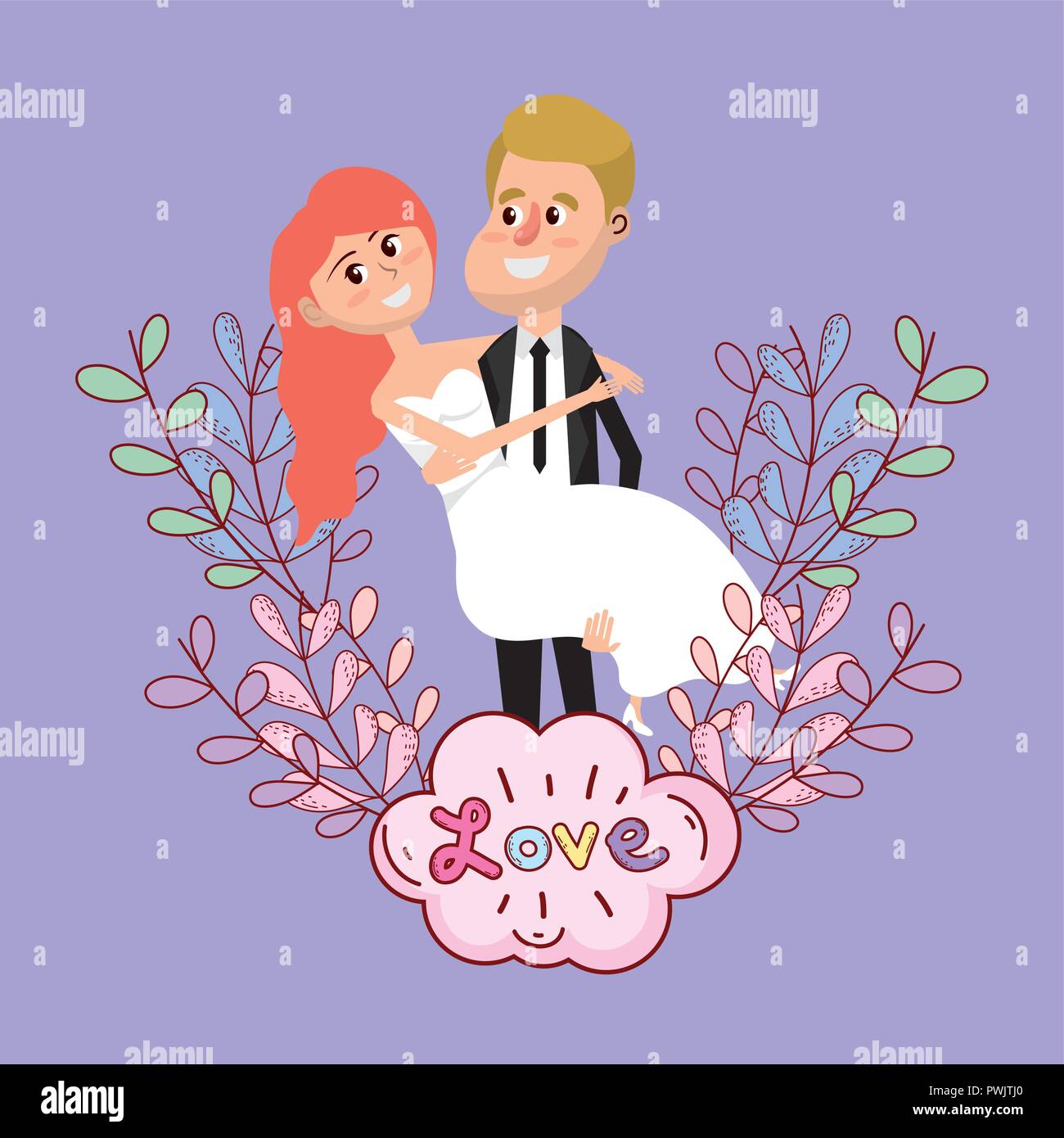 wedding card design cartoon Stock Vector Image & Art - Alamy