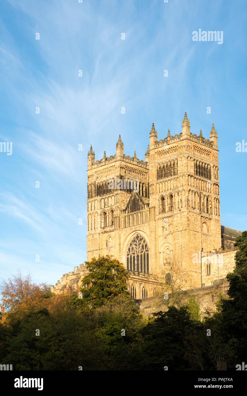 The west towers of Durham cathedral, Durham City, Co, Durham, England ...