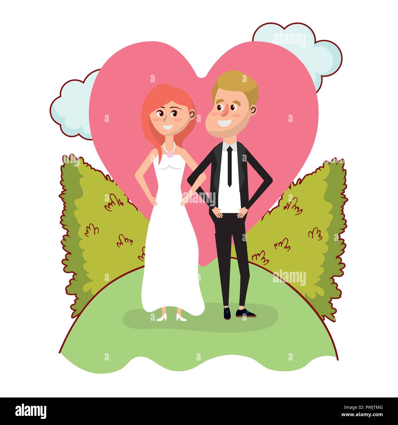 wedding card design cartoon Stock Vector Image & Art - Alamy