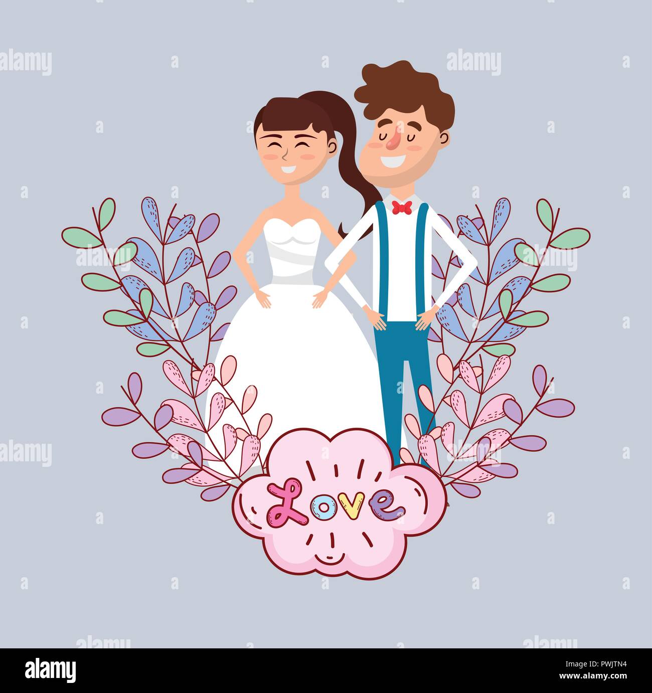 wedding card design cartoon Stock Vector Image & Art - Alamy